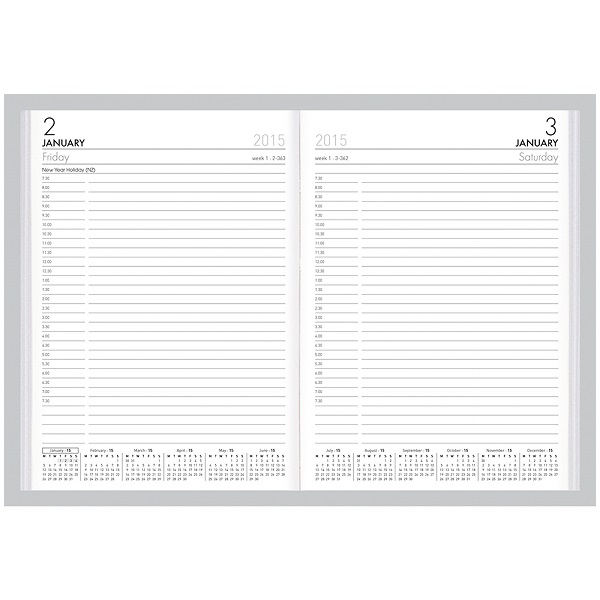 DEBDEN Silhouette A5 Day to Page Diary Navy Blue S5100.P59