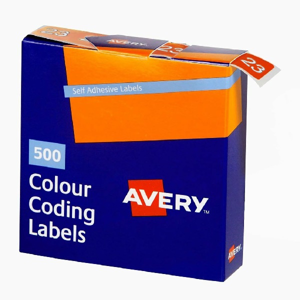AVERY® 43273 Side Tab Colour Coding Year '23' Labels Bx500