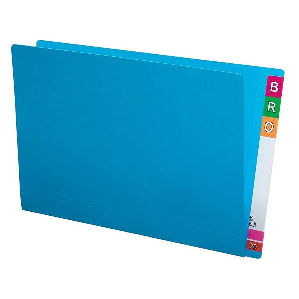 AVERY® Shelf Lateral Files Solid Colour Foolscap Blue, Box 100 45213