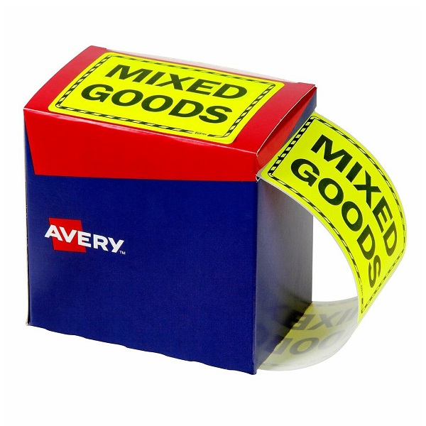 AVERY® Adhesive Message Labels 75 x 125mm MIXED GOODS Fluoro Yellow 932614