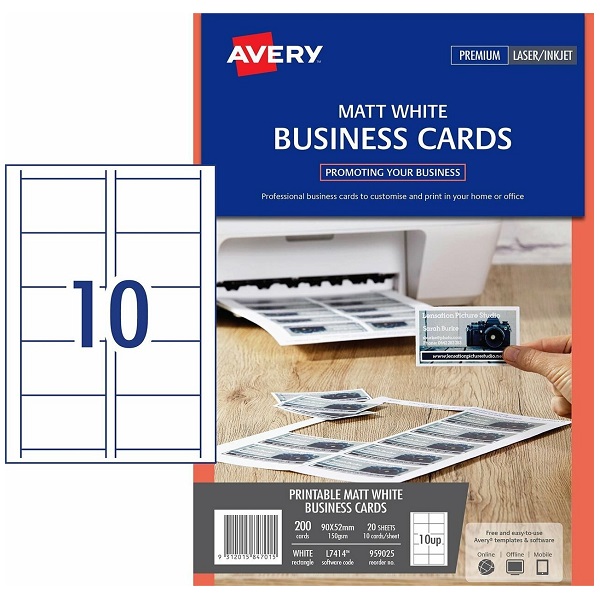 Avery Templates Business Cards 10 Per Sheet