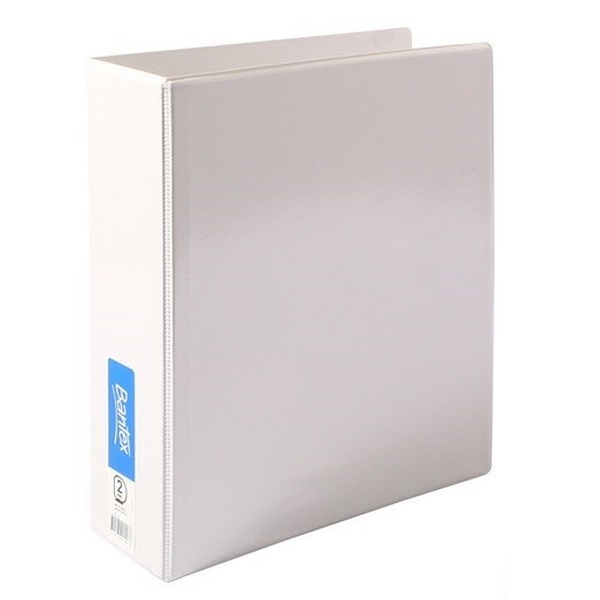 BANTEX Standard 65mm 2D Ring Insert Binder A4 White 2736-207
