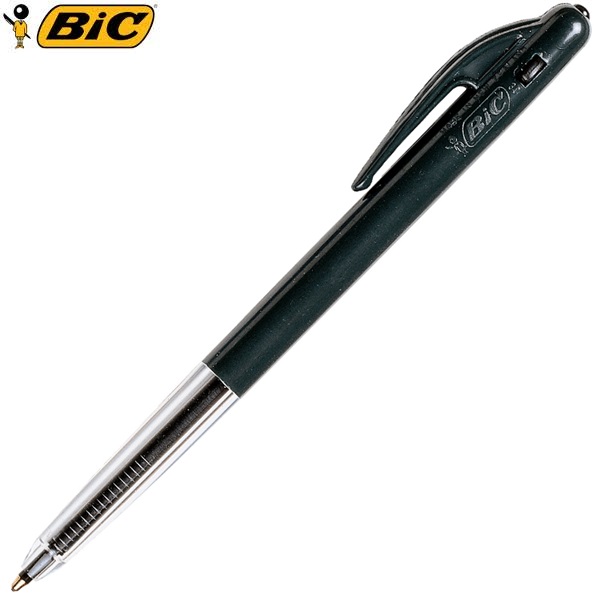 BIC® CLIC Retractable Ballpoint Pens Medium Black, Box 10