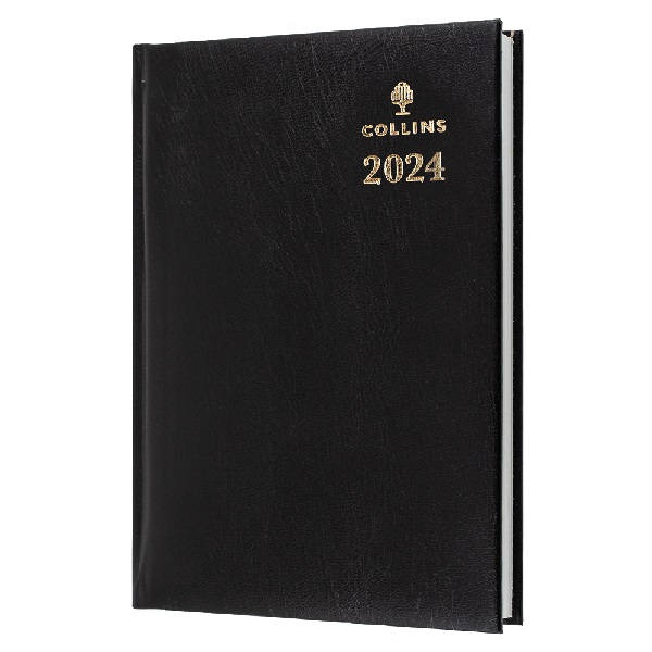 COLLINS Sterling A5 Week to Opening Diary Black 384.P99