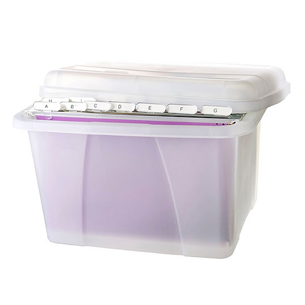 Crystalfile® Porta Box 32L Clear with 10 Suspension Files 8008414