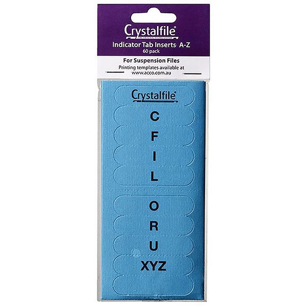Crystalfile® Suspension File Indicator Tab Inserts Pk60 Blue 111542C