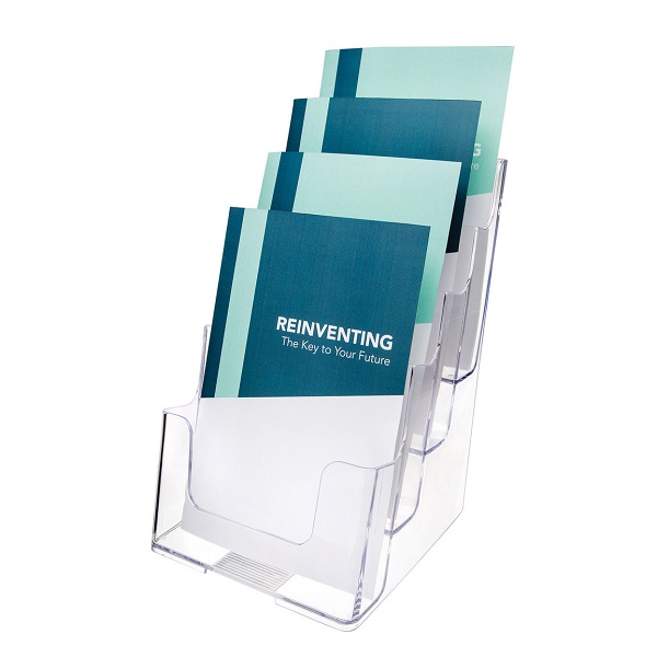 Deflecto® 4 Pocket 4 Tier A5 Clear Brochure Holder 77901