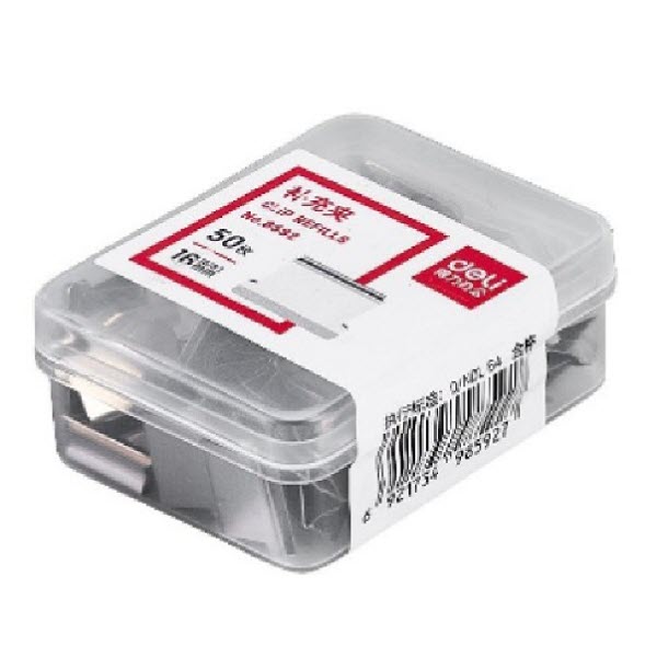 deli 8592 Paper Clipper Refills Medium Steel Clips, Pack 50