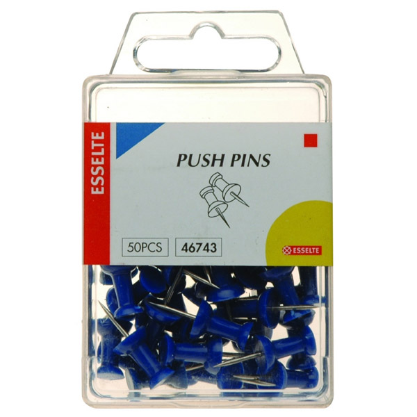 Esselte Push Pins Blue, Pack 50 46743