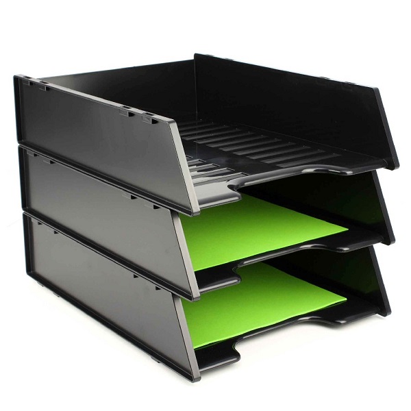 ITALPLAST MultiFit A4 Document Tray greenR Black Recycled I60GR