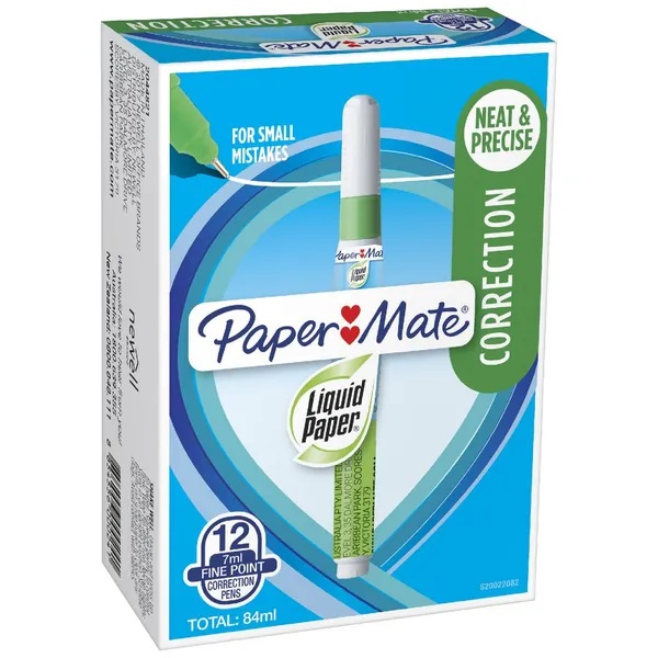 Liquid Paper® Correction Pens 7ml Needle Point, Pack 12