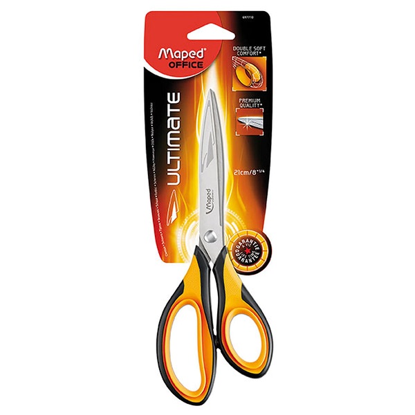 Maped Office Ultimate Scissors 21cm Black/Yellow Grip 8697710