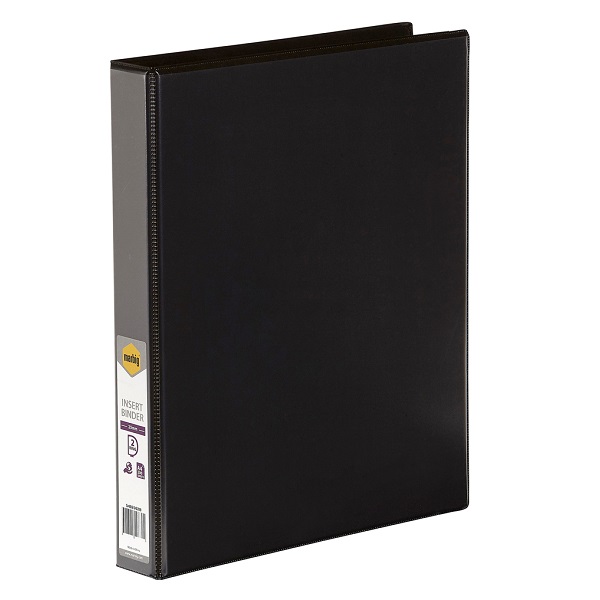 MARBIG Clearview 25mm 2D Ring Insert Binder A4 Black 5402002B