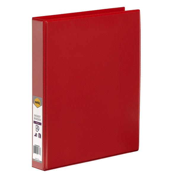 MARBIG Clearview 25mm 2D Ring Insert Binder A4 Red 5402003B