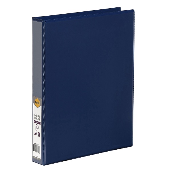 MARBIG Clearview 25mm 4D Ring Insert Binder A4 Blue 5404001B