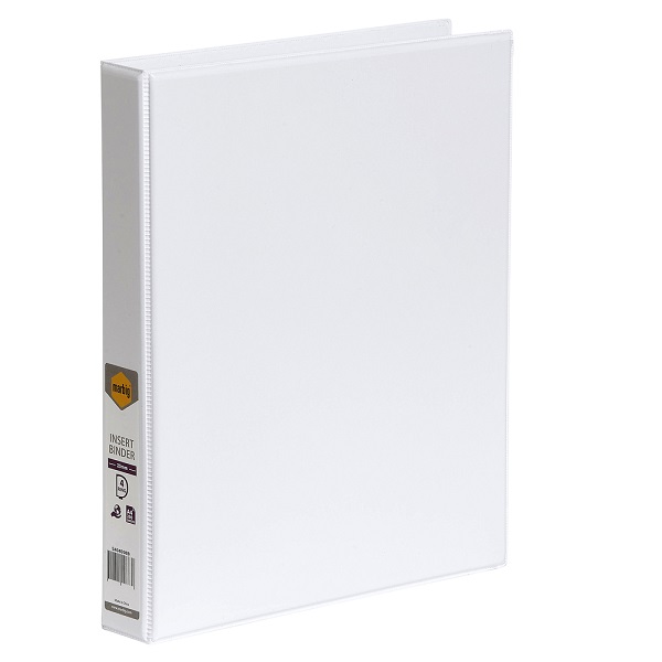 MARBIG Clearview 25mm 4D Ring Insert Binder A4 White 5404008B