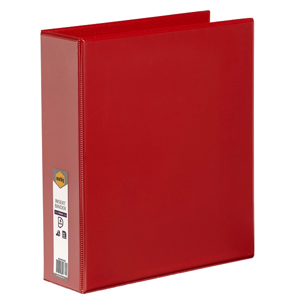 MARBIG Clearview 50mm 4D Ring Insert Binder A4 Red 5424003B
