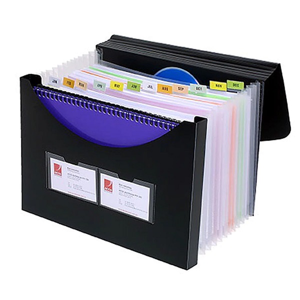 MARBIG Expanding File with Storage Box A4 Black 90022