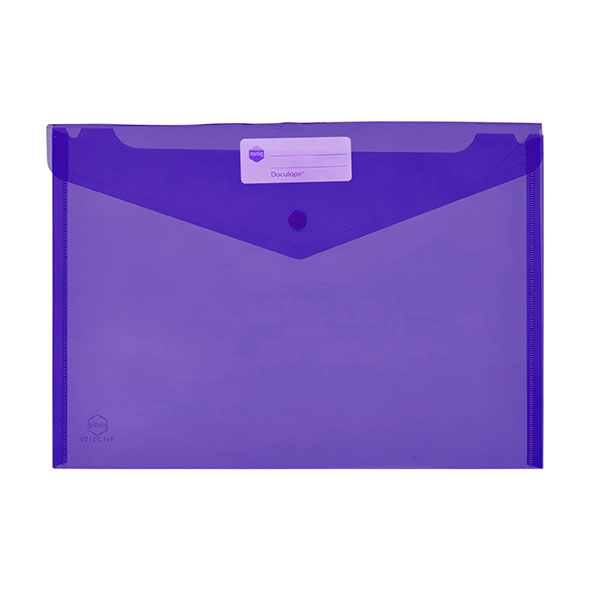MARBIG Doculope™ Document Wallet with Button Closure A4 Purple 2015019