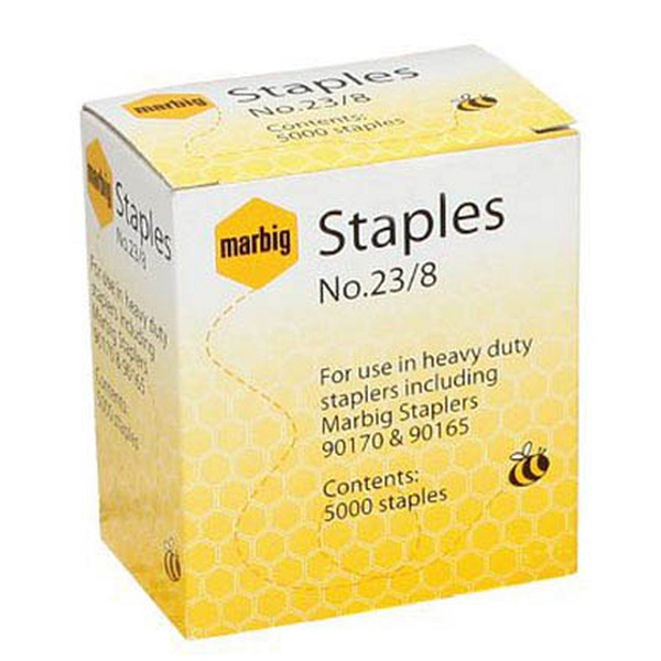 MARBIG No.23/8 Heavy Duty Staples, Box 5000 90208