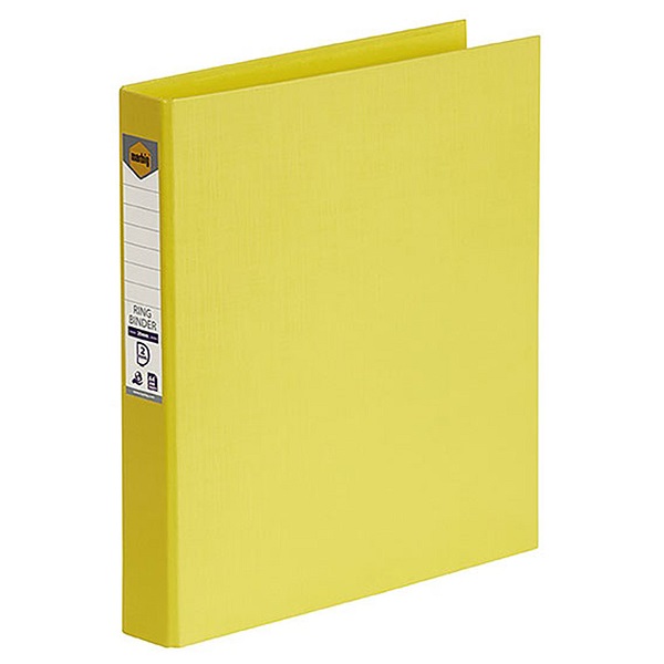 MARBIG PE Linen 25mm 2D Ring Binder A4 Lemon 5022005