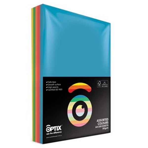 Optix™ A4 Copy Paper 80gsm Rainbow Brights 193448
