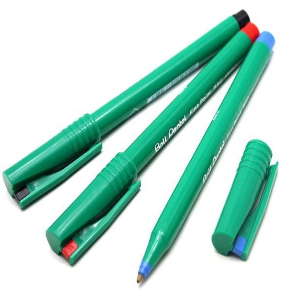 Ball Pentel R50-A Fine Point Rollerball Pens 0.8mm Black, Box 12