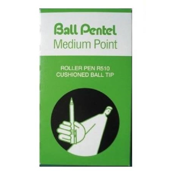 Ball Pentel R510-C Medium Point Rollerball Pens 1.0mm Blue, Box 12