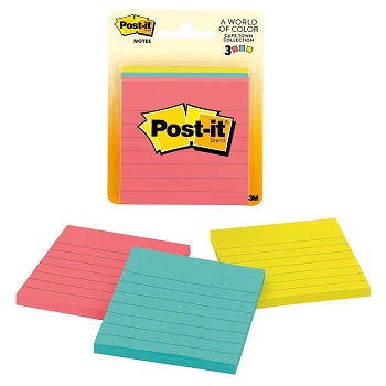 Post-it® Notes 6300 Cape Town Colours 76 x 76mm Ruled