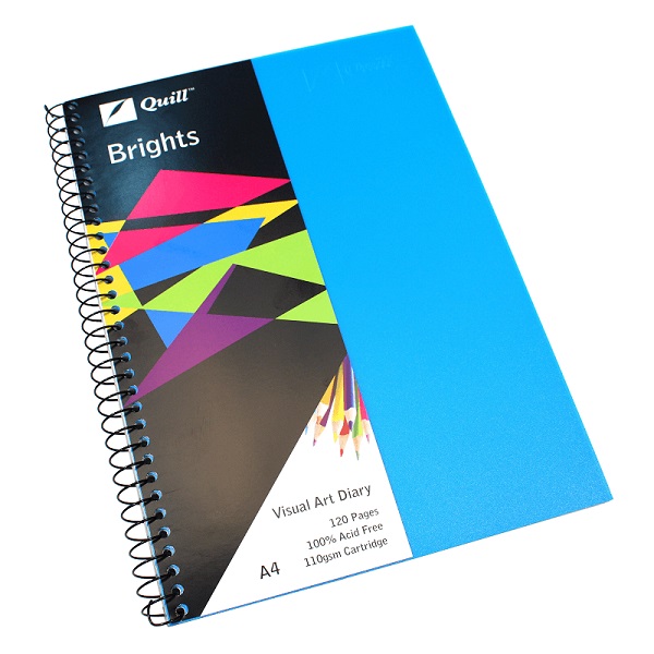 QUILL Visual Art Diary A4 Brights 120 Pages 110gsm Cartridge Marine ...