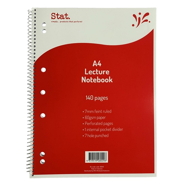 Stat. Lecture Notebook 140 Pages Side Bound 48049