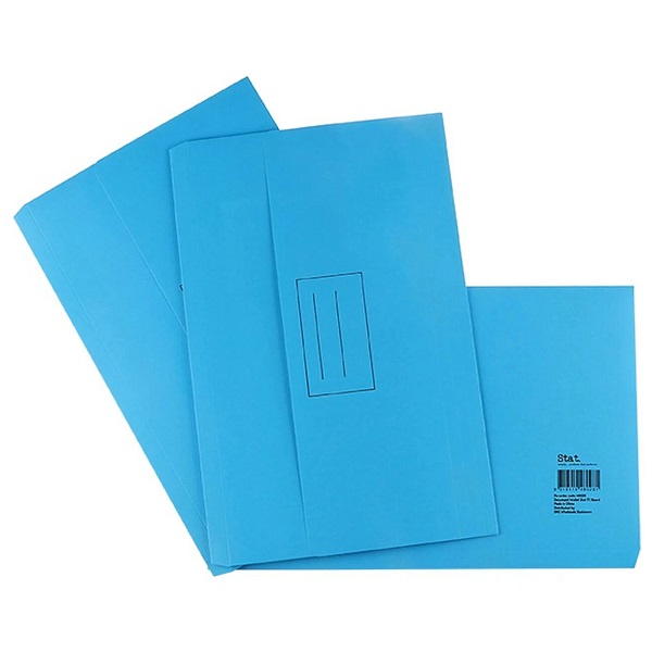 Stat. Manilla Document Wallets Foolscap Blue 48028