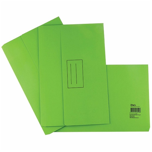 Stat. Manilla Document Wallets Foolscap Lime Green 48029