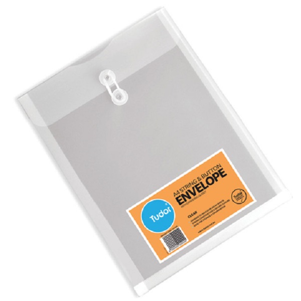 TUDOR A4 String & Button Envelope Clear 141385