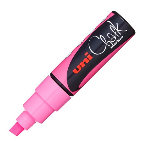 UNI Liquid Chalk Marker PWE-8K Chisel Tip 8mm Fluoro Pink