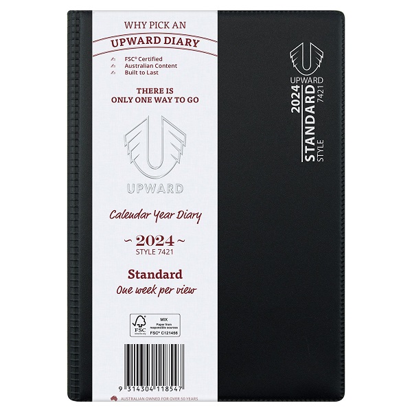 UPWARD 7421 Standard Week per View A5 Diary UPCY7421