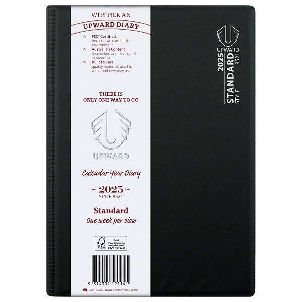 UPWARD 8521 Standard Vertical Week per View B5 Diary UPCY8521