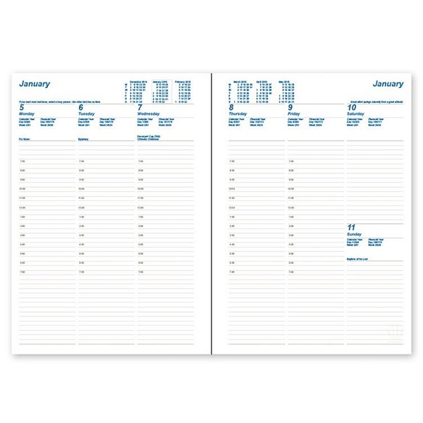 UPWARD 8521 Standard Vertical Week per View B5 Diary UPCY8521