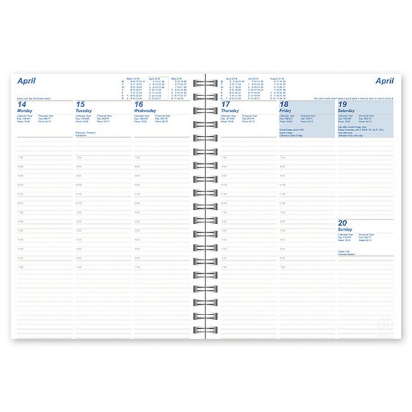 UPWARD 8542 Deluxe Vertical Week per View B5 Diary UPCY8542