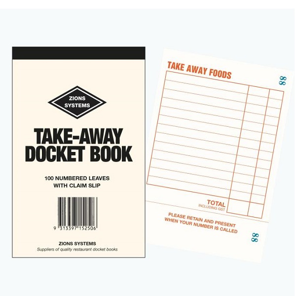 Zions TA Take-Away Docket Book with Claim Slip
