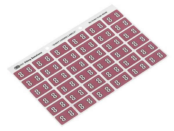 AVERY® 43348 Side Tab Colour Coding '8' Labels Pk180