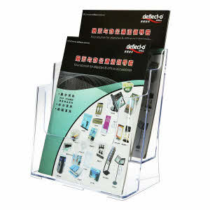Deflecto® 2 Tier A4 Clear Brochure Holder 77865