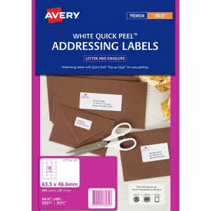 AVERY® J8161 Inkjet Labels 63.5 x 46.6mm 18/Sheet 936031